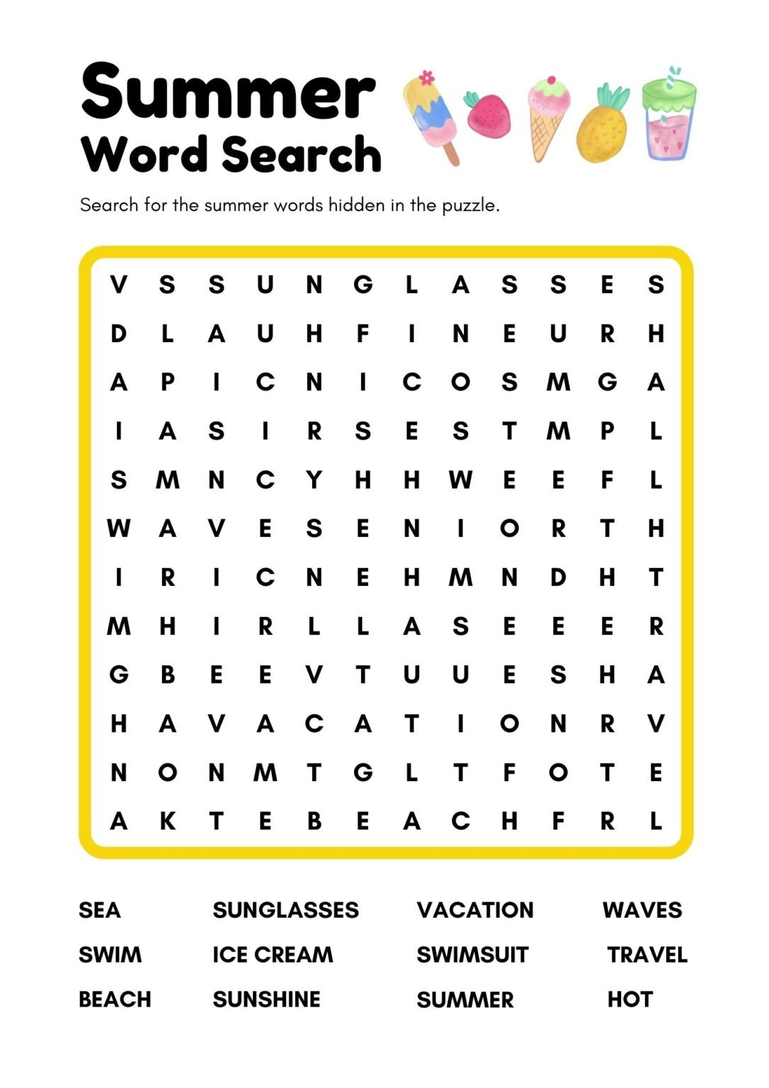 Free Summer Worksheets For Kids - Gift Ideass