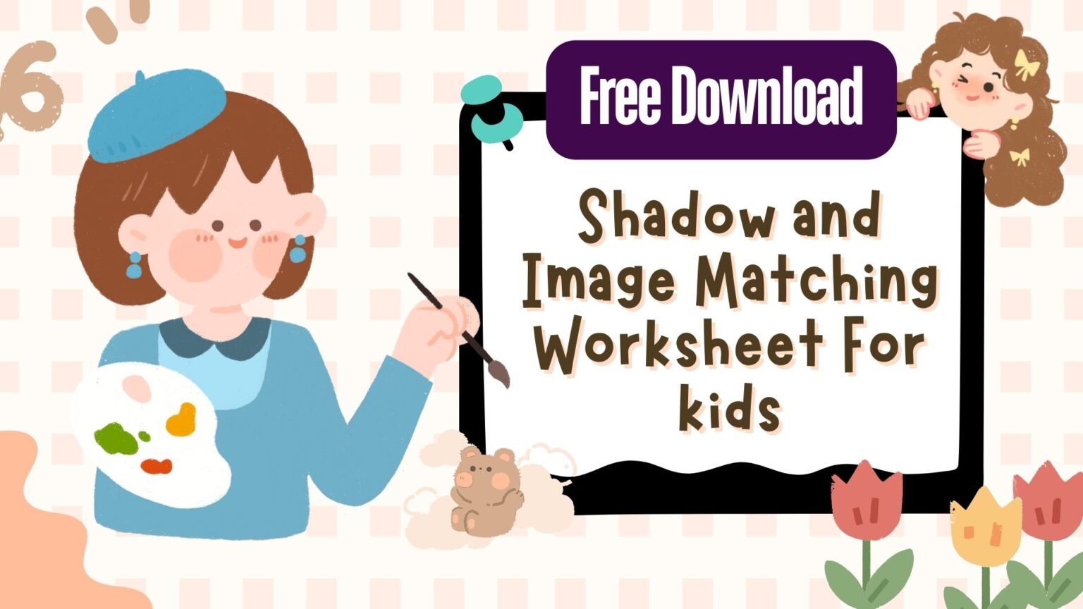 Shadow and Image Matching Worksheet For kids - Gift Ideass