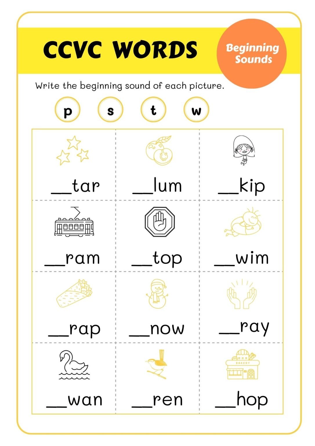Fun Missing Letters Vocabulary Worksheet for Kids - Gift Ideass