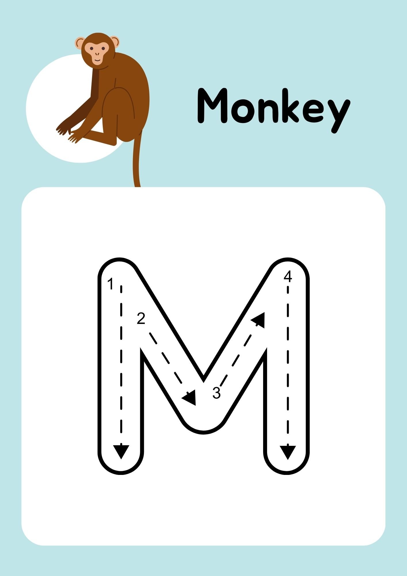 Fun Animals Alphabet Uppercase Tracing Worksheets for Kids - Gift Ideass