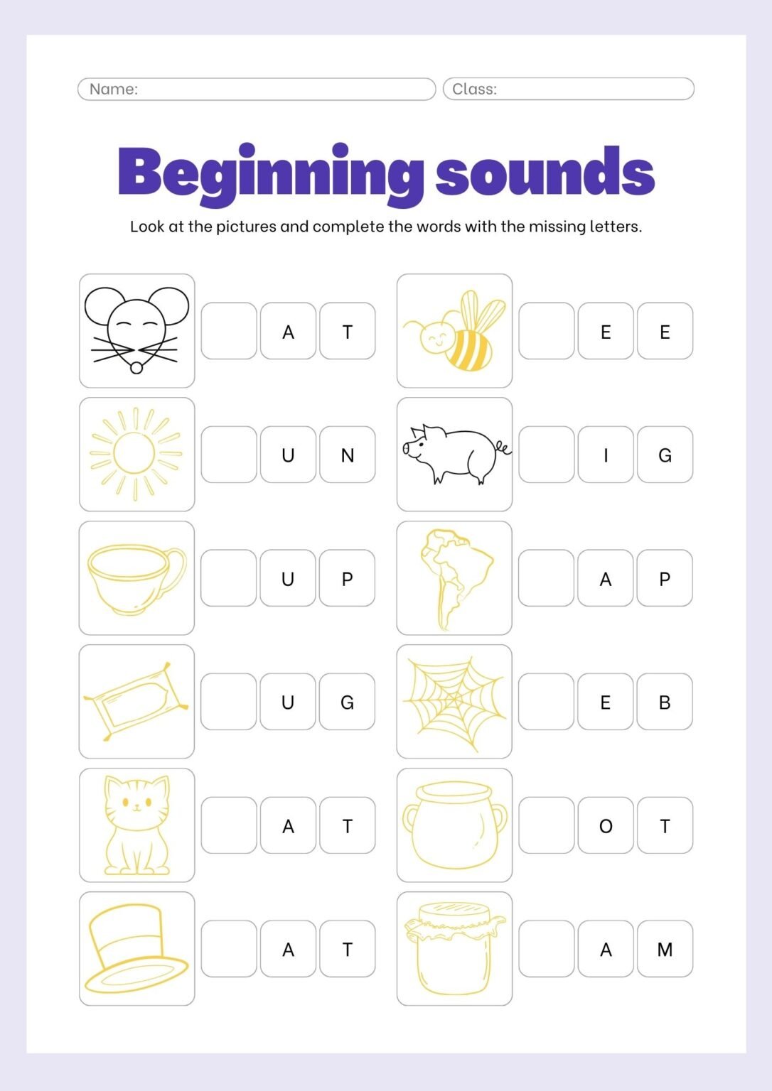 Fun Missing Letters Vocabulary Worksheet for Kids - Gift Ideass
