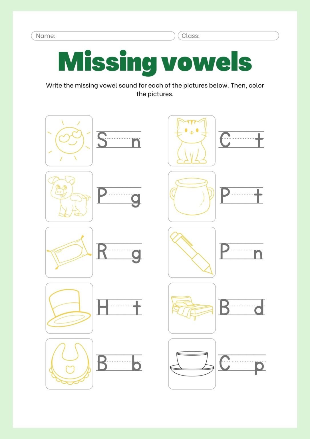 Fun Missing Letters Vocabulary Worksheet for Kids - Gift Ideass