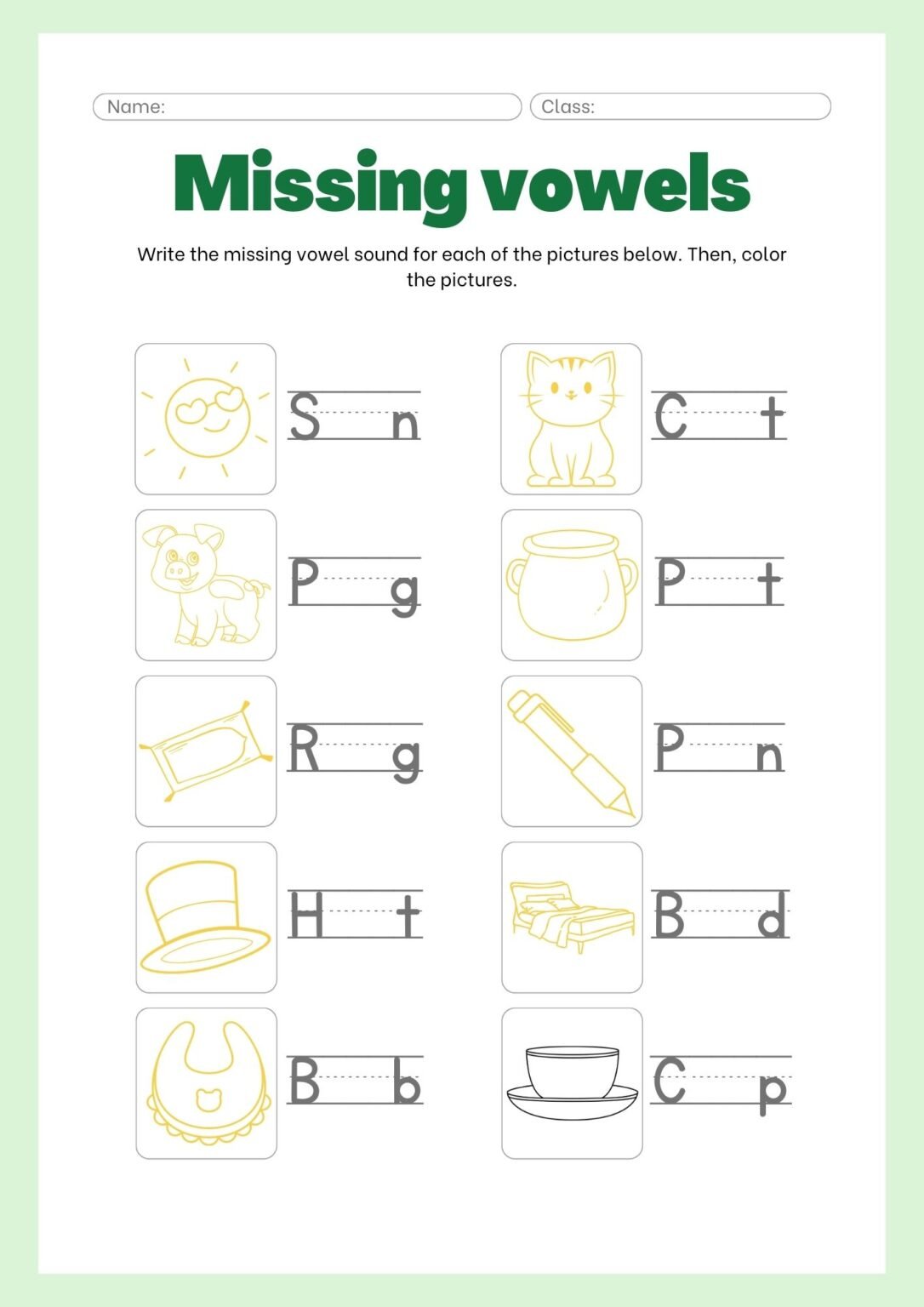 Fun Missing Letters Vocabulary Worksheet for Kids - Gift Ideass
