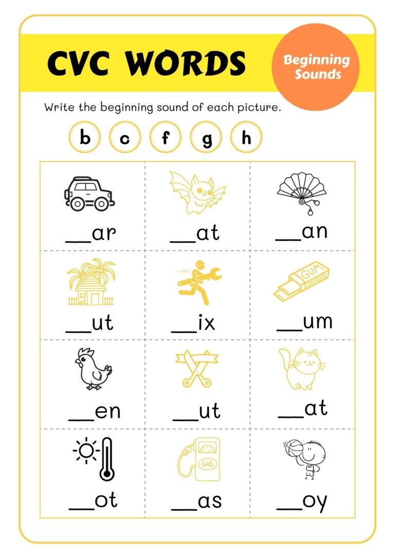 Fun Missing Letters Vocabulary Worksheet for Kids - Gift Ideass