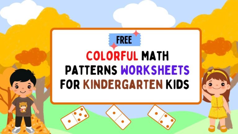 Fun and Colorful Math Patterns Worksheets for Kindergarten Kids - Gift ...