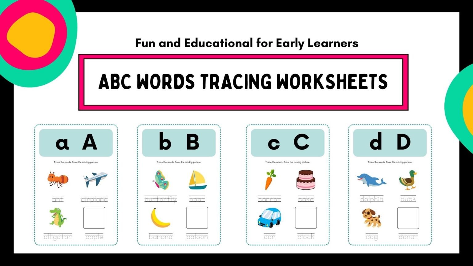 ABC Words Tracing Worksheets: Fun and Educational for Early Learners ...