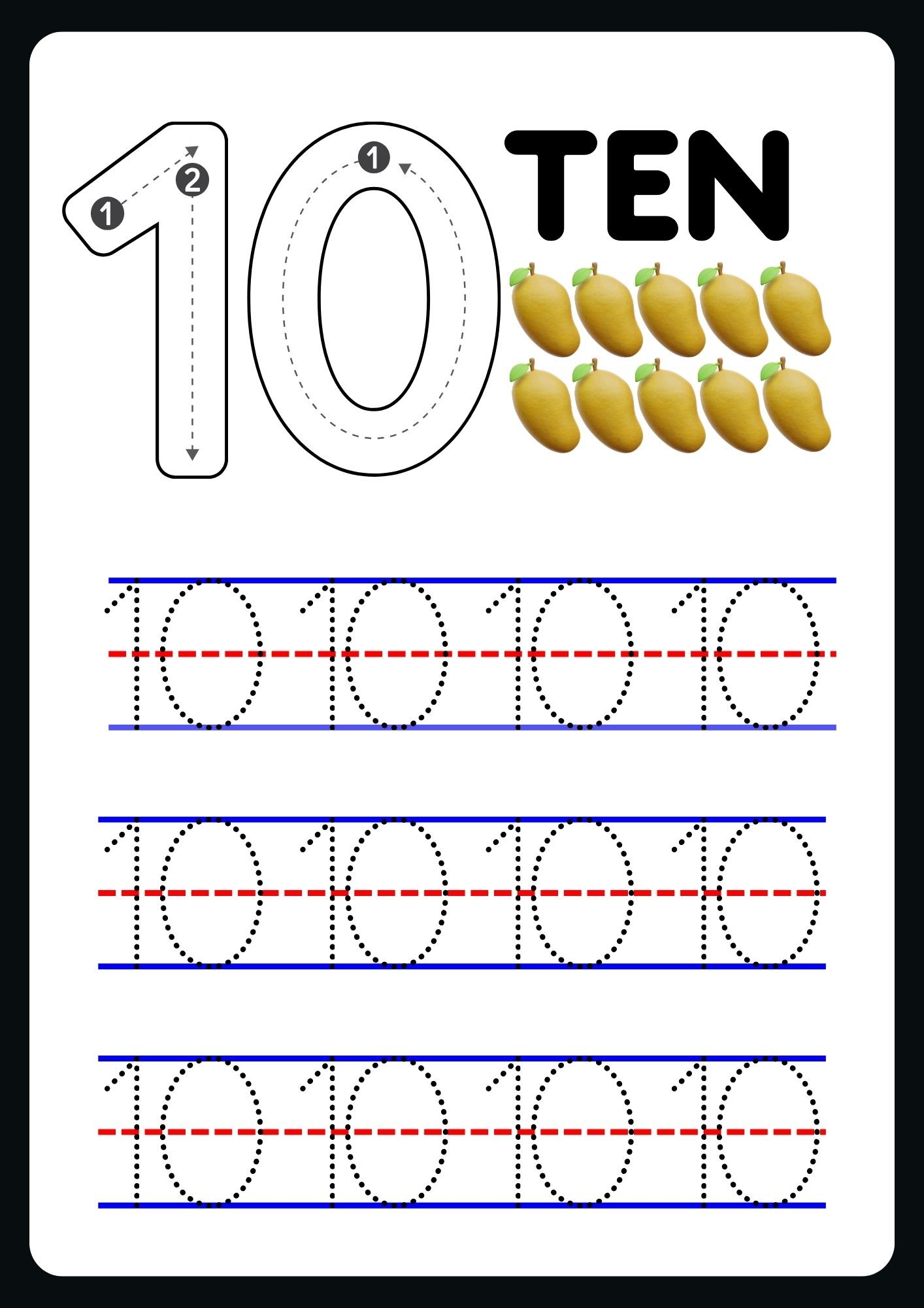 Simple Number Tracing Worksheet for Kids | Fun and Easy Learning (15 ...