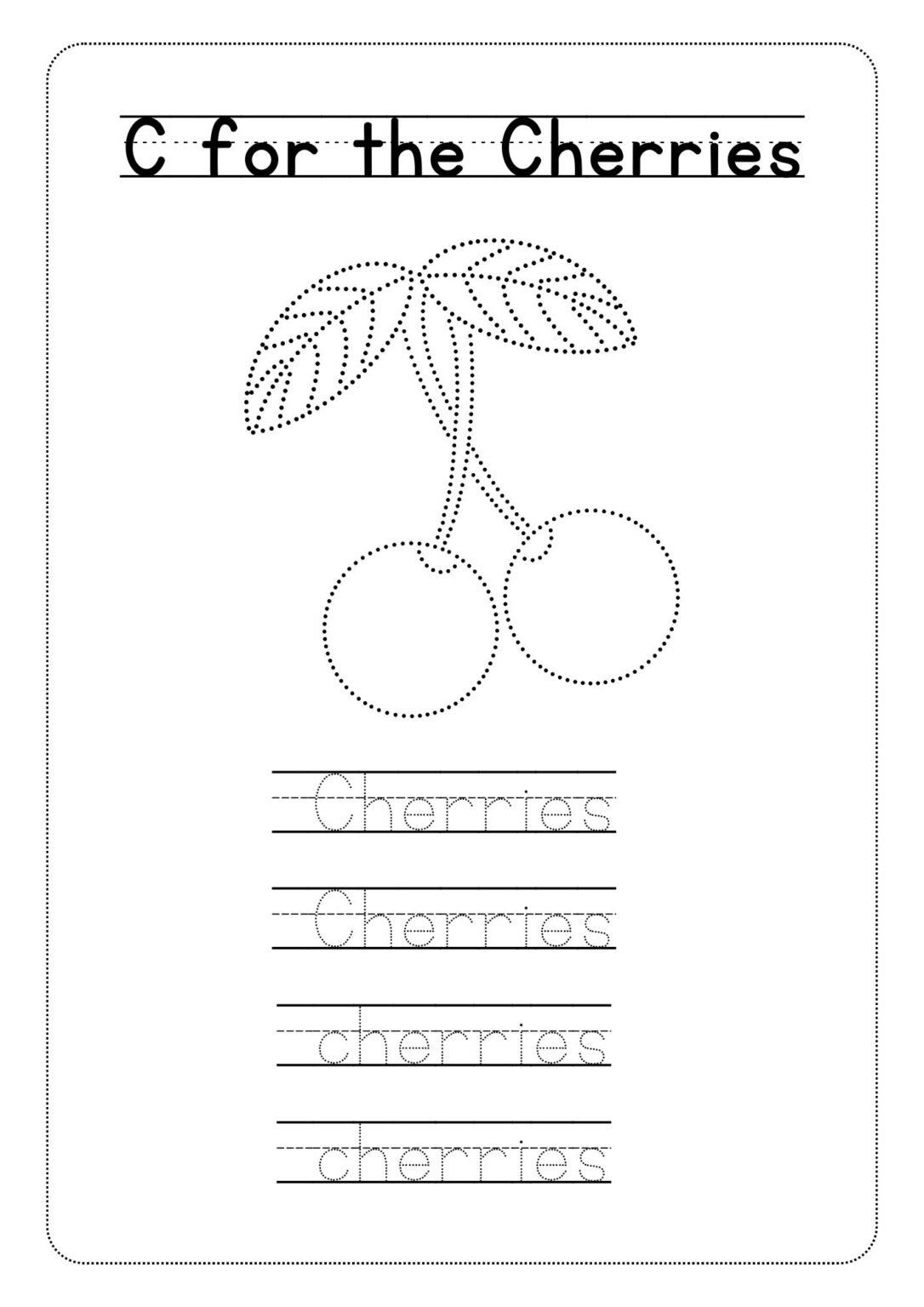 Tracing the Alphabet Words Worksheet for kids - Gift Ideass