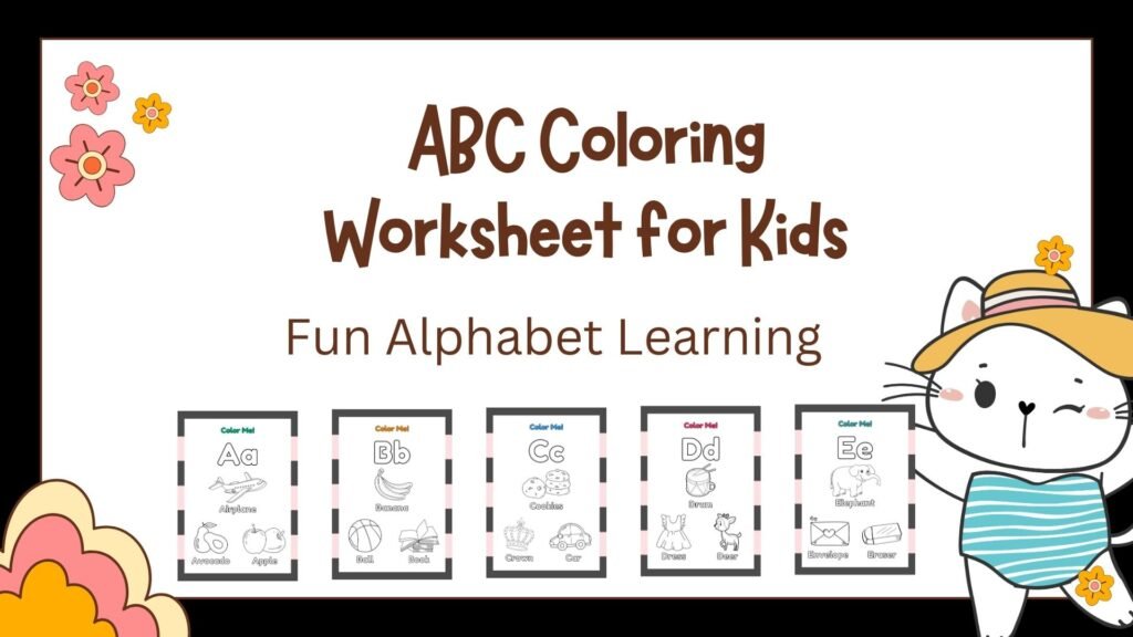 ABC Coloring Worksheet for Kids | Fun Alphabet Learning Activities (26 ...