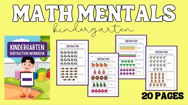 Kindergarten Subtraction Math Worksheet for Kids - Fun and Easy ...