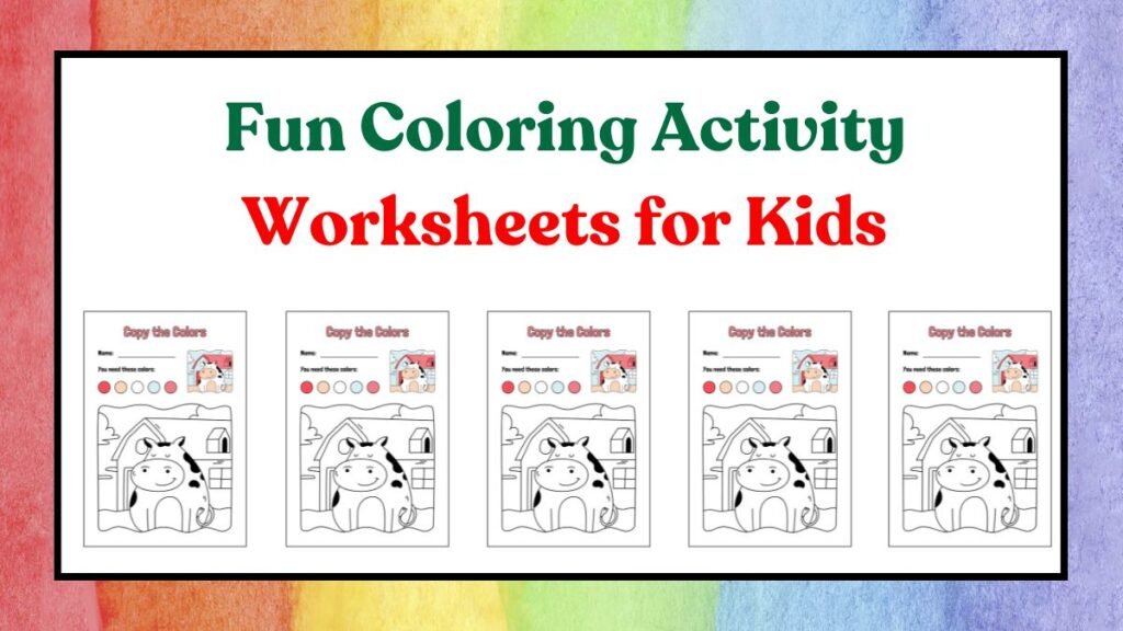 Fun Coloring Activity Worksheets for Kids - Gift Ideass