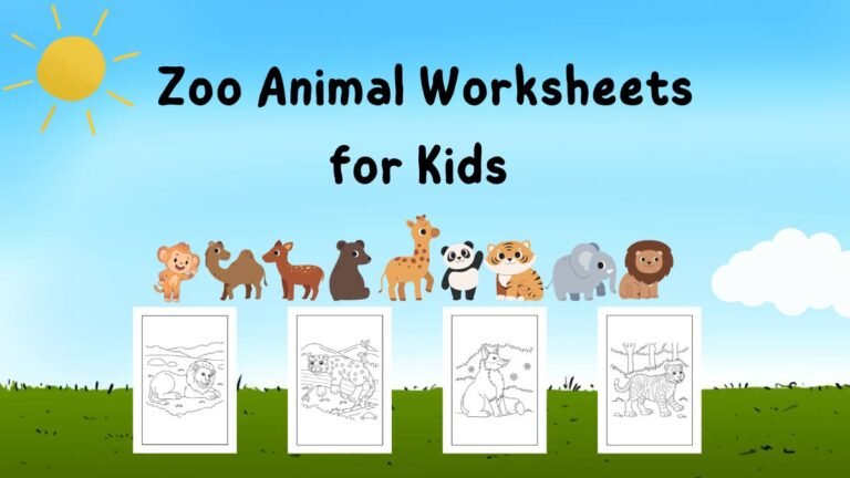 Zoo Animal Worksheets for Kids - Fun Learning Activities - Gift Ideass