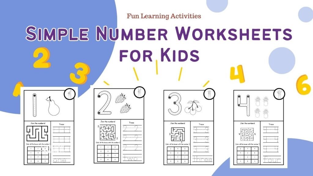Simple Number Worksheets for Kids: Fun Learning Activities - Gift Ideass