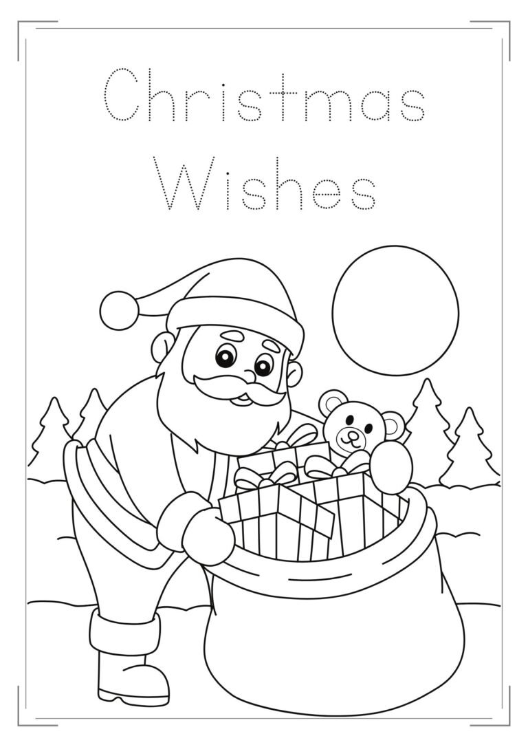 Christmas Coloring Worksheet for Kids – Fun and Festive Holiday Activity