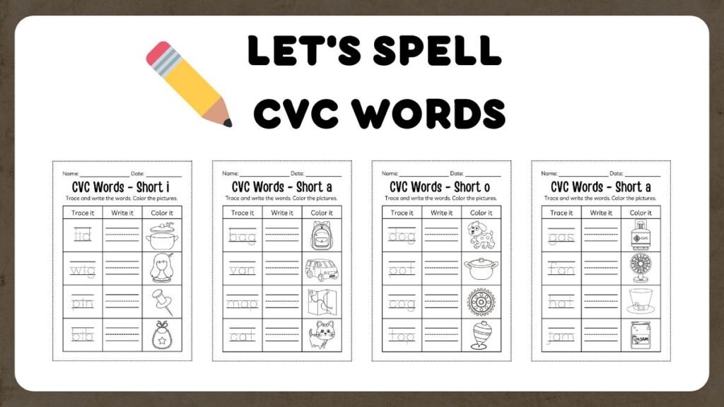 CVC Words Worksheets for Kids: Boosting Early Reading Skills - Gift Ideass