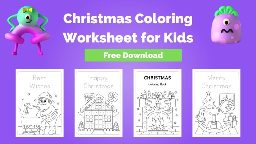 Christmas Coloring Worksheet for Kids – Fun and Festive Holiday Activity