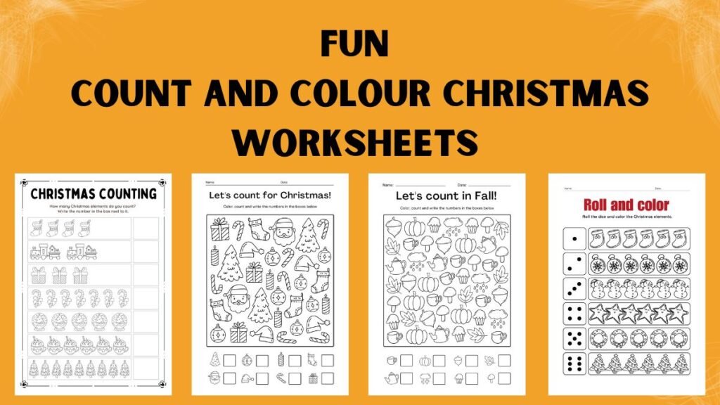 Fun Count and Colour Christmas Activity Worksheet for Kids – Perfect ...