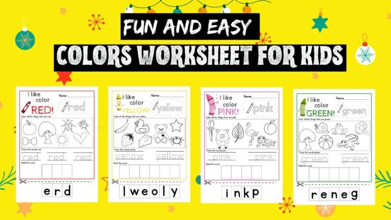 Fun and Easy Colors Worksheet for Kids—Boost Vocabulary and Learning ...