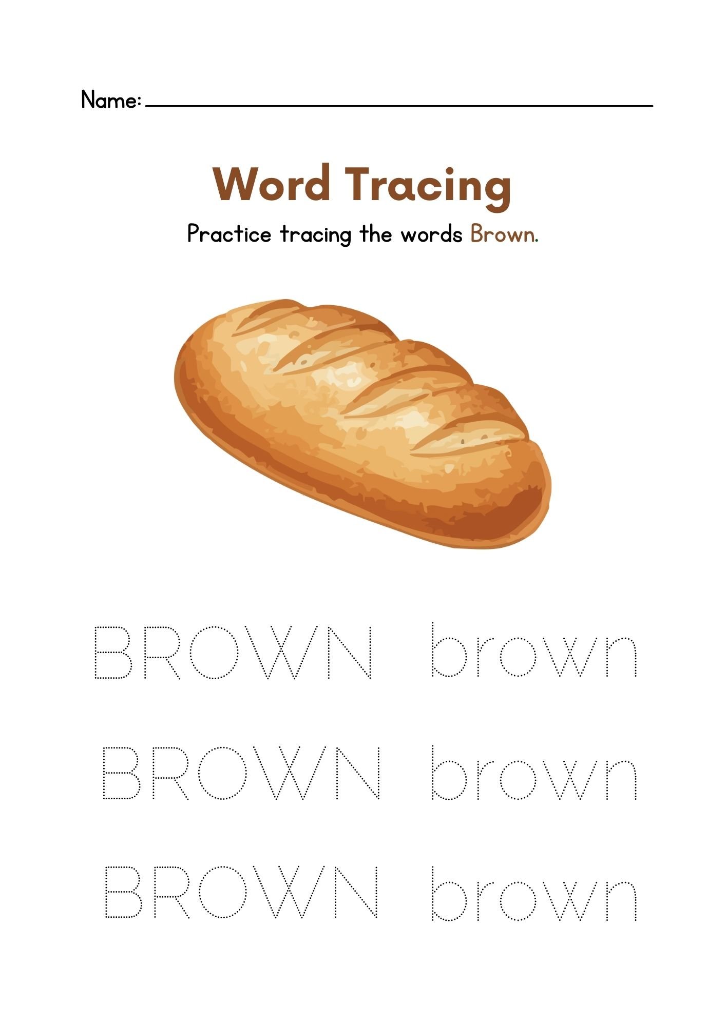 Word Tracing Color Names Worksheet (Free Printable for Kids) - Gift Ideass