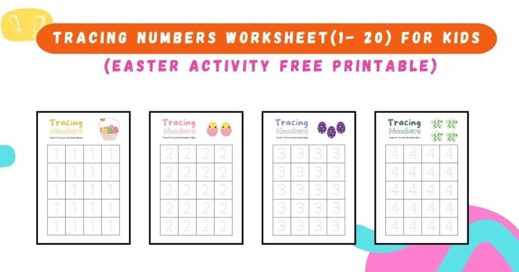 🐣 Free Easter Activity: Tracing Numbers Worksheet (1–20) for Kids ...